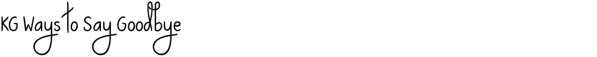 KG Ways to Say Goodbye - 极字网